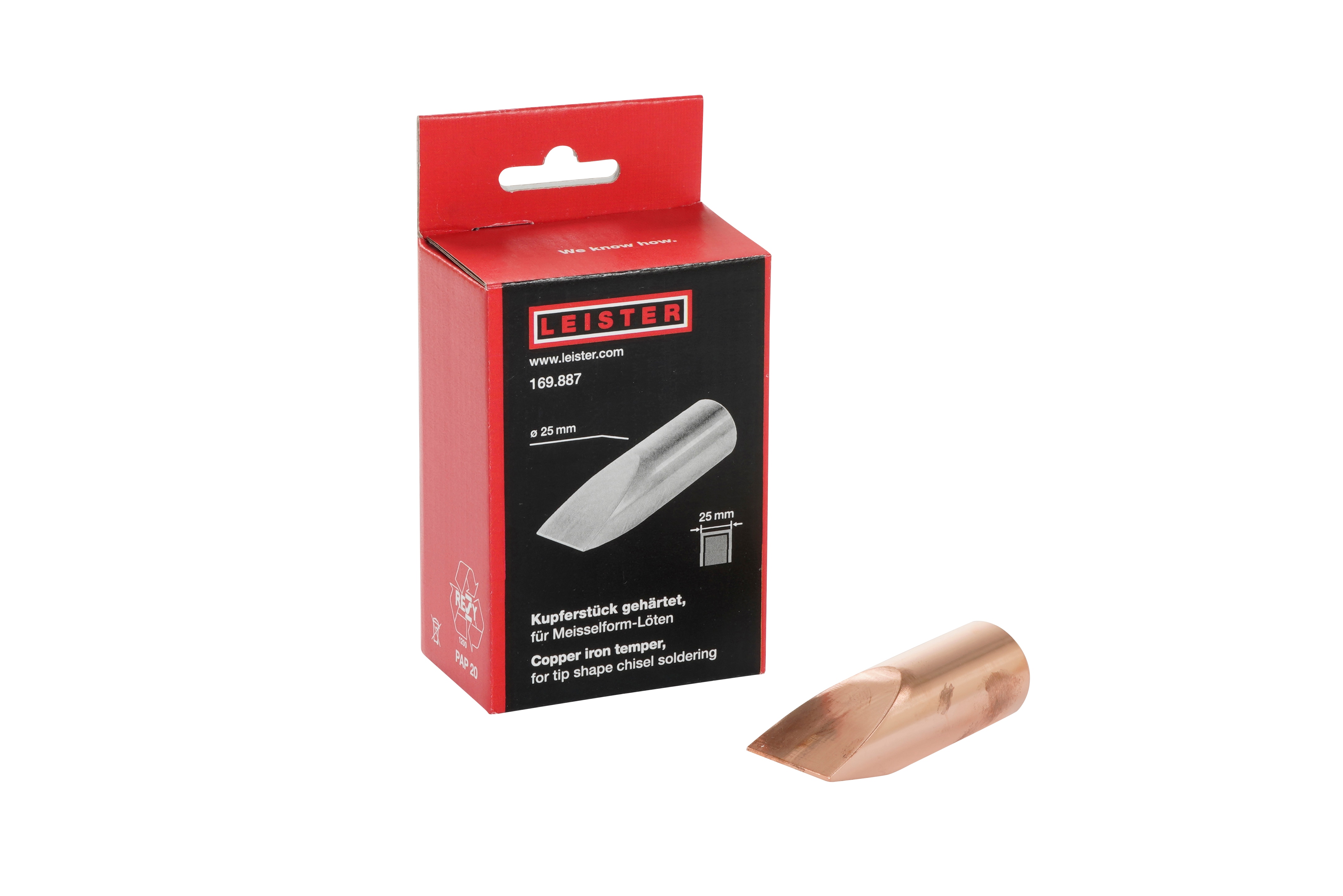 Leister Copper iron tempered, for chisel shape soldering | 169.887 ...